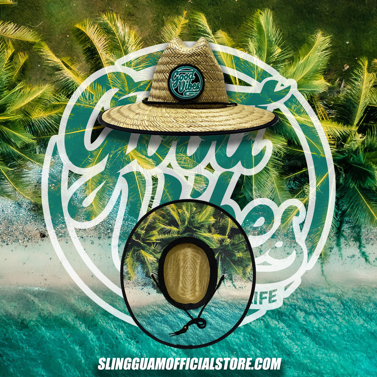 GOOD VIBES STRAW HAT BEACH & TREES (AVAILABLE ONLY GUAM) – SLING GUAM ...